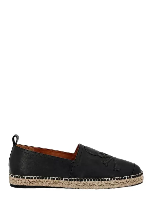 Philipp Plein Nappa Leather Skull Espadrilles - Black