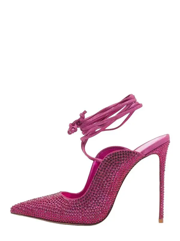 LE SILLA Crystal-embellished Pointed Toe Pumps - Pink