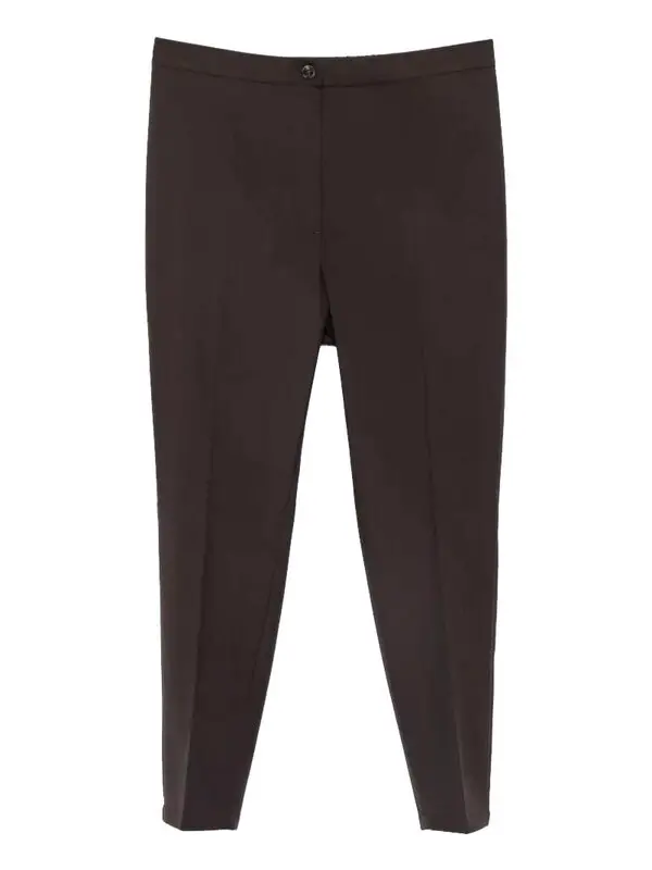 Marina Rinaldi Pressed-crease Slim-fit Trousers - Brown