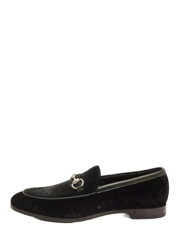 Gucci Velvet Horsebit Loafers - Black