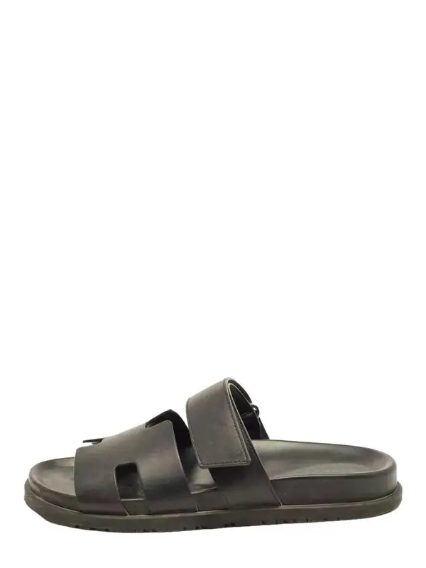 Hermès Chypre Touch-strap Flat Sandals - Black