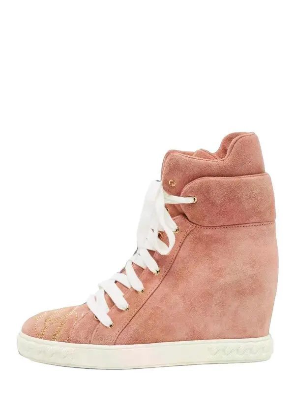 Casadei Embellished High-top Wedge Sneakers - Pink