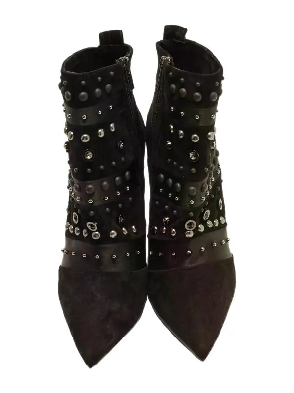 LE SILLA Studded Embellished Ankle Boots - Black