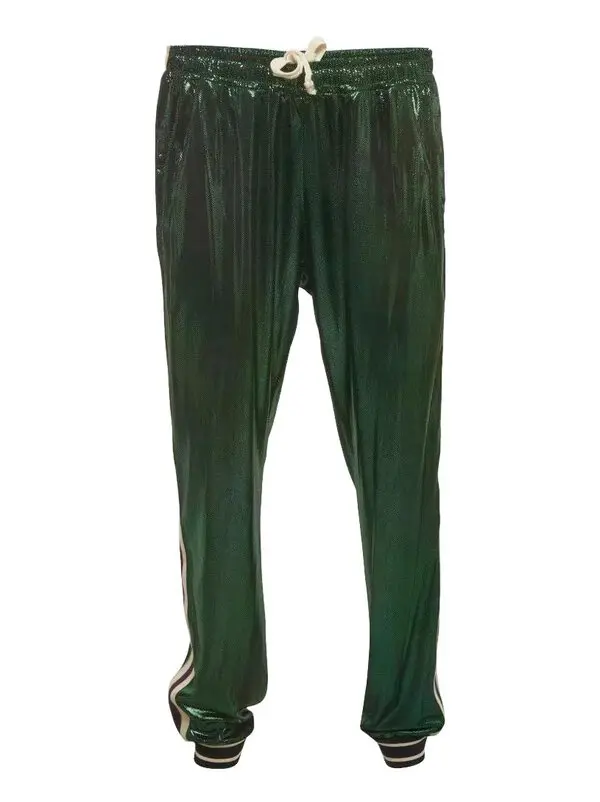 Gucci Logo Striped Laminated Track Pants - Green