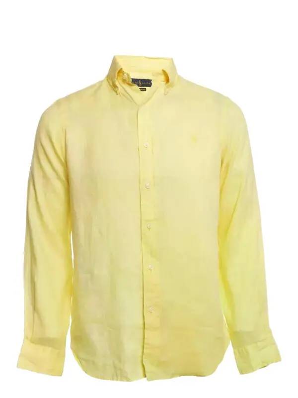 Ralph Lauren Button-down Linen Shirt - Yellow