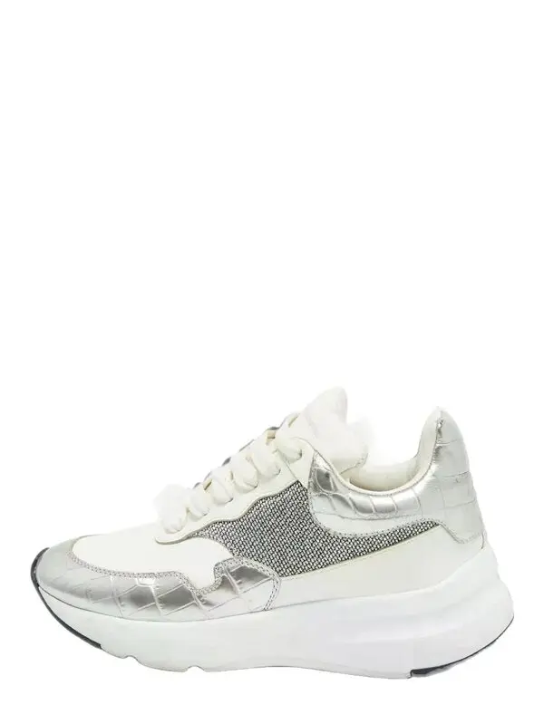 Alexander McQueen Oversized Sneakers With Croc-embossed Effect - White