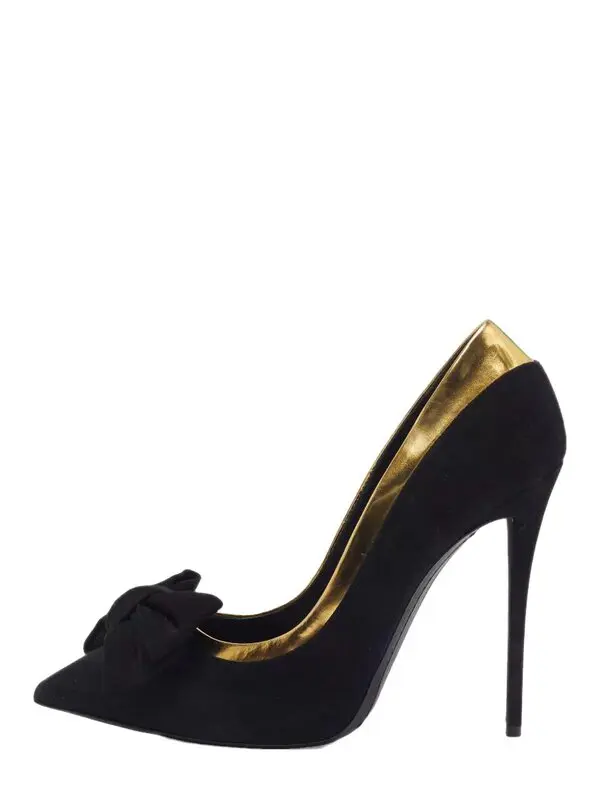 GIUSEPPE ZANOTTI Suede Bow Stiletto Pumps - Black