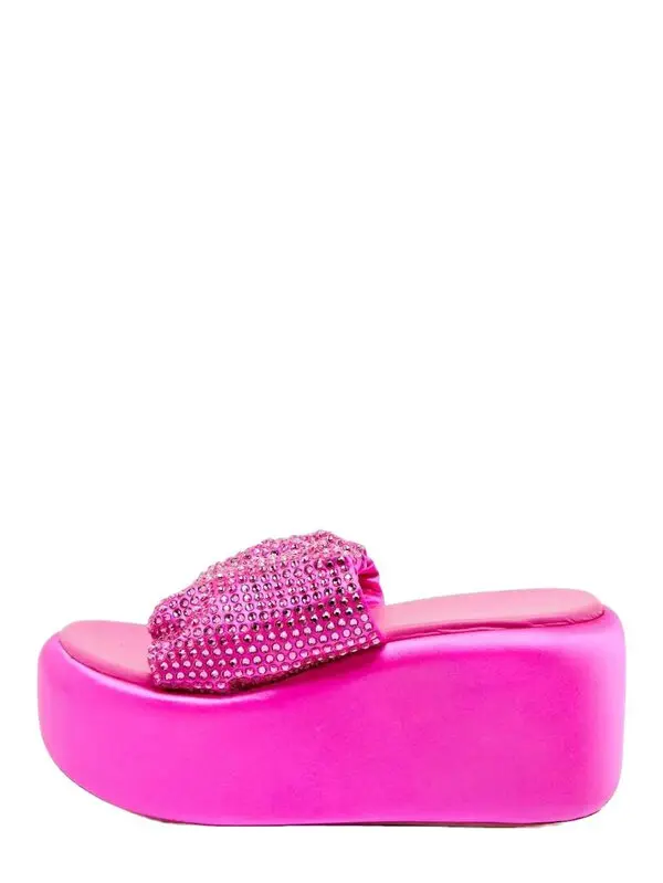 LE SILLA Crystal-embellished Wedge Sandals - Pink