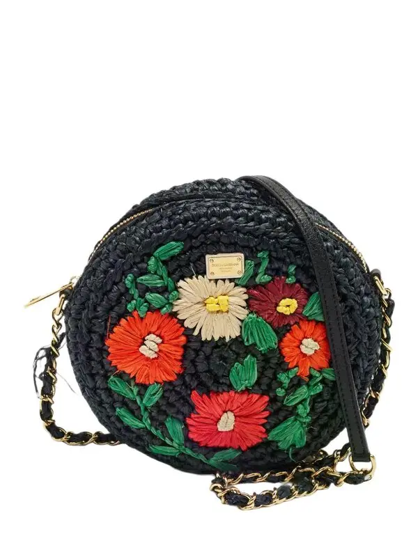 Dolce & Gabbana Miss Glam Floral-embroidered Shoulder Bag - Black