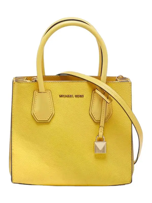 Michael Kors Medium Mercer Leather Tote Bag - Yellow