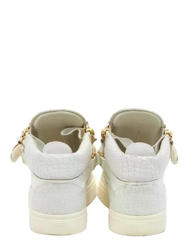 GIUSEPPE ZANOTTI Coby Croc-embossed Sneakers - White