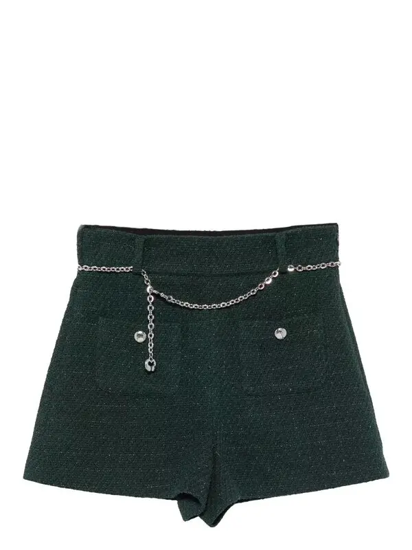 Maje Chain-belt Shorts - Green