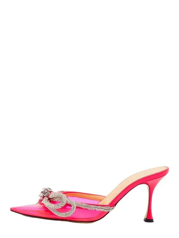 Mach & Mach Double Bow Crystal-embellished Mules - Pink