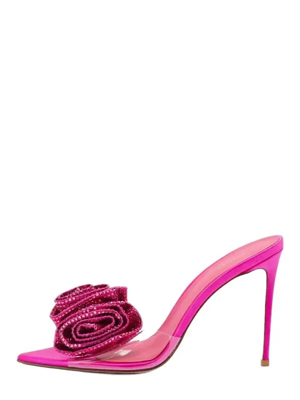 LE SILLA Rose Appliqué Stiletto Sandals - Pink