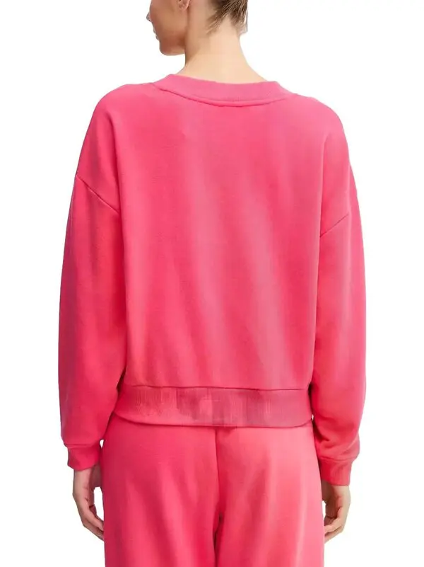 Dkny Logo-embellished V-neck Sweater - Pink