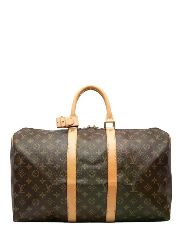 LOUIS VUITTON 2003 Monogram Keepall 45 Travel Bag - Brown
