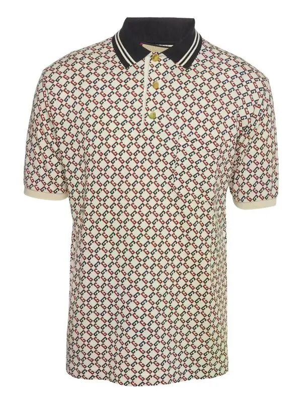 Gucci Geometric-g Polo Shirt - Neutrals