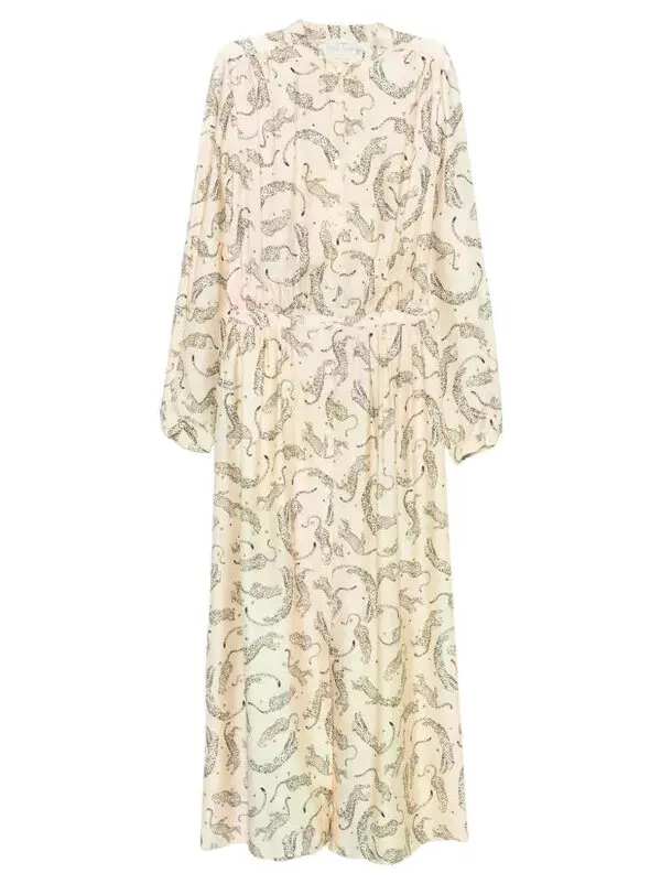 FORTE_FORTE Beige Leopard-print Midi Dress - Neutrals
