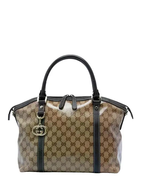 Gucci Gg Crystal Charm Dome Satchel - Neutrals