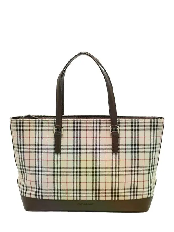 Burberry House Check Leather-trim Tote Bag - Neutrals
