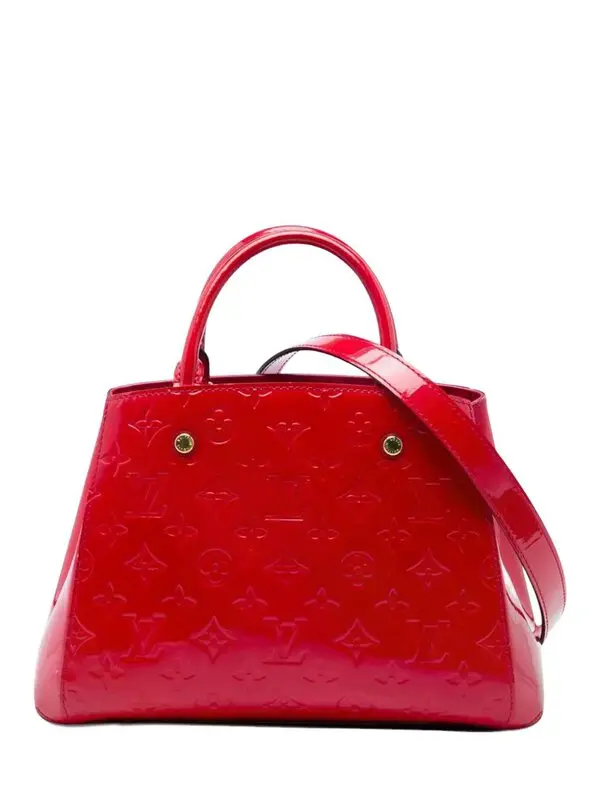 LOUIS VUITTON Monogram Vernis Montaigne Bb Satchel - Red