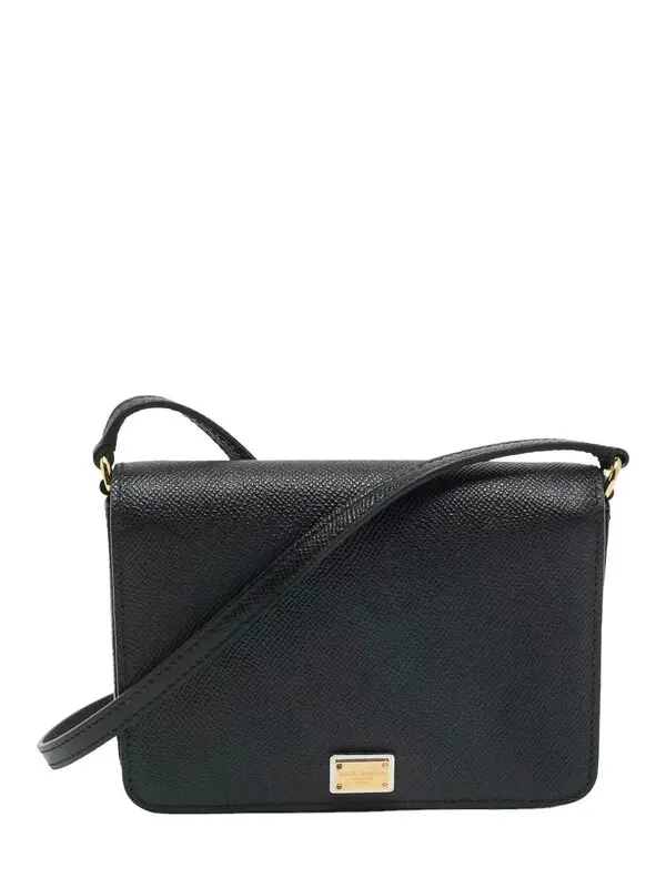 Dolce & Gabbana Textured Flap Crossbody Bag - Black