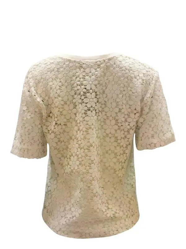 A.L.C. Floral Lace Crewneck Top - White