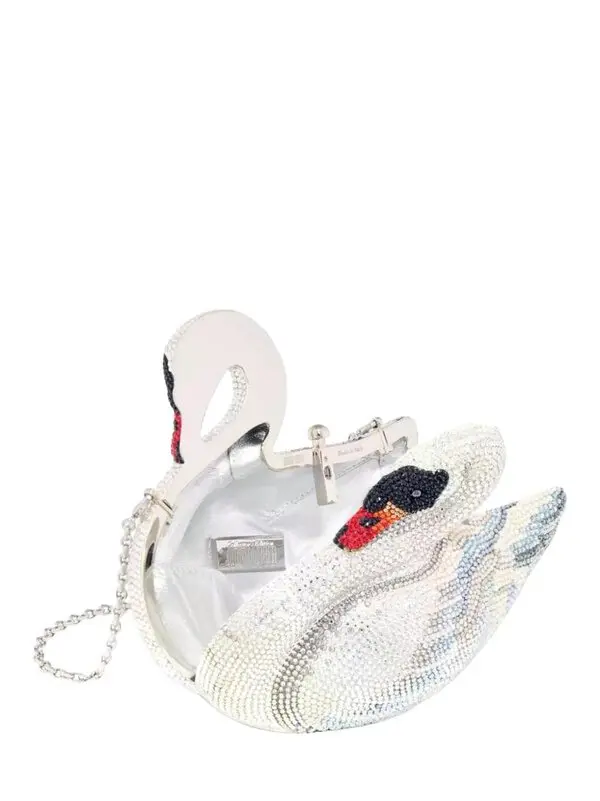 Judith Leiber Swan Odette Crystal-embellished Mini Bag - White