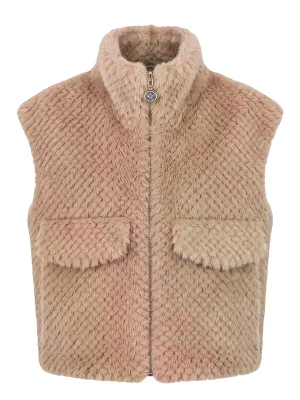 HIGH SOCIETY Alea Faux-fur Gilet - Brown