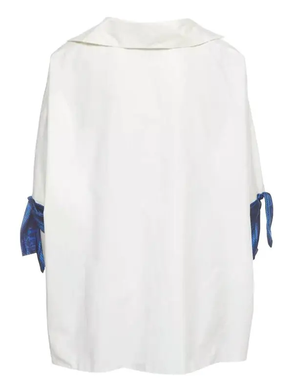 Carolina Herrera Logo Print Tie-cuff Blouse - White