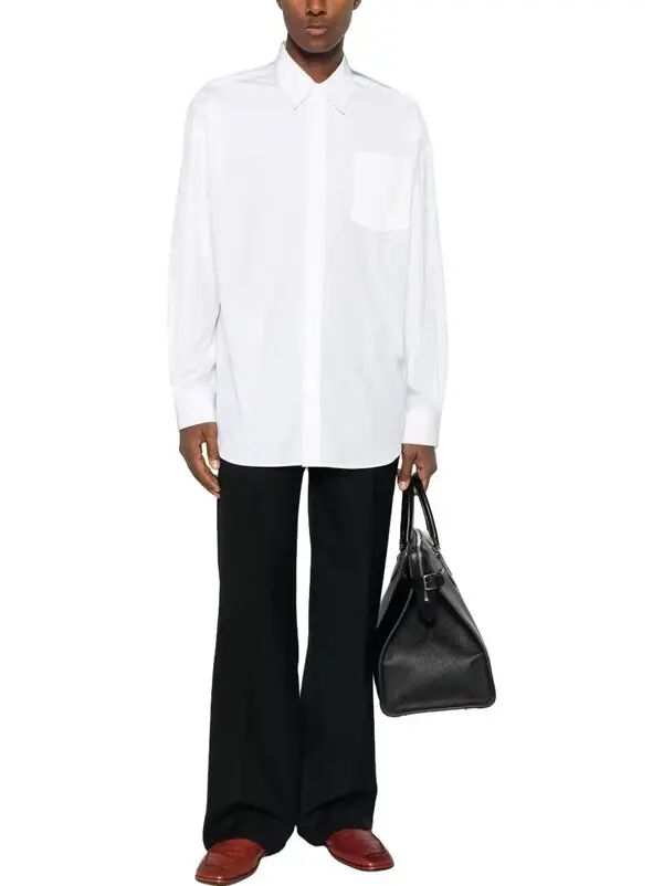 AMI Paris Chest-pocket Long-sleeve Shirt - White