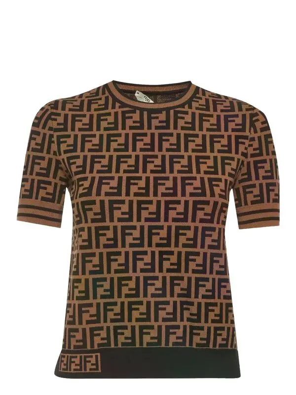 Fendi Zucca Jacquard T-shirt - Brown