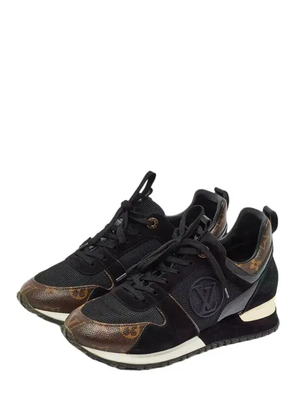 LOUIS VUITTON Run Away Sneakers With Gold-tone Logo Plaque - Black