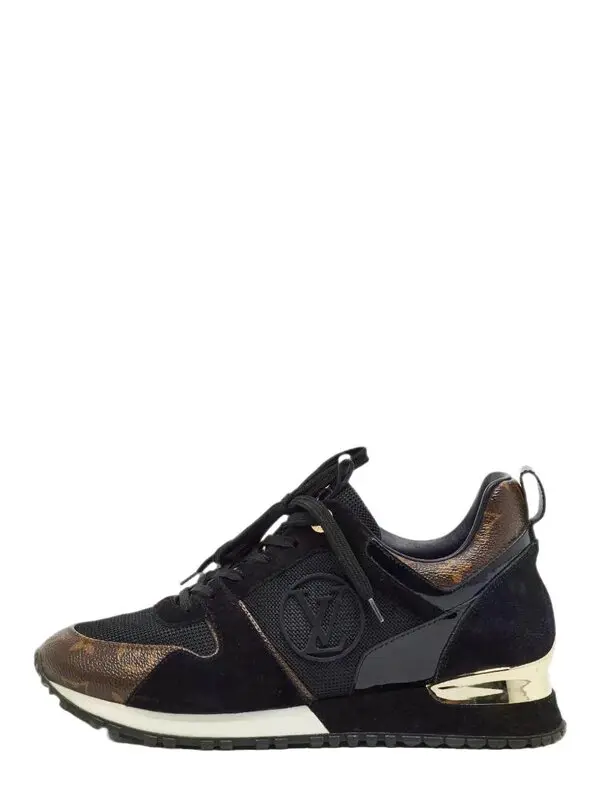 LOUIS VUITTON Run Away Sneakers With Gold-tone Logo Plaque - Black