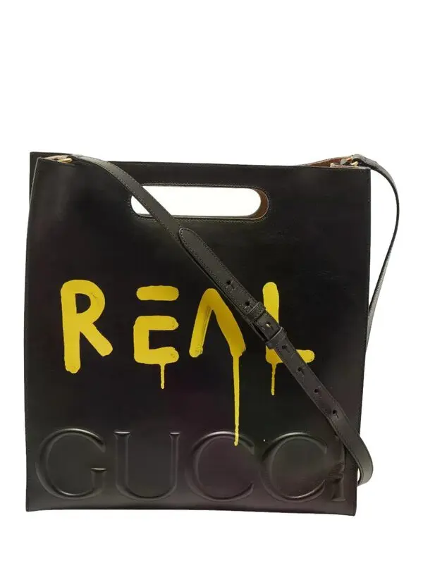 Gucci Ghost Cutout-handle Tote Bag - Black