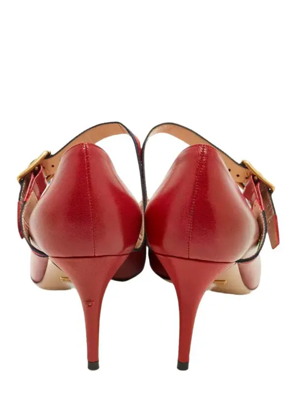 Gucci Sylvie Mary Jane Pumps - Red