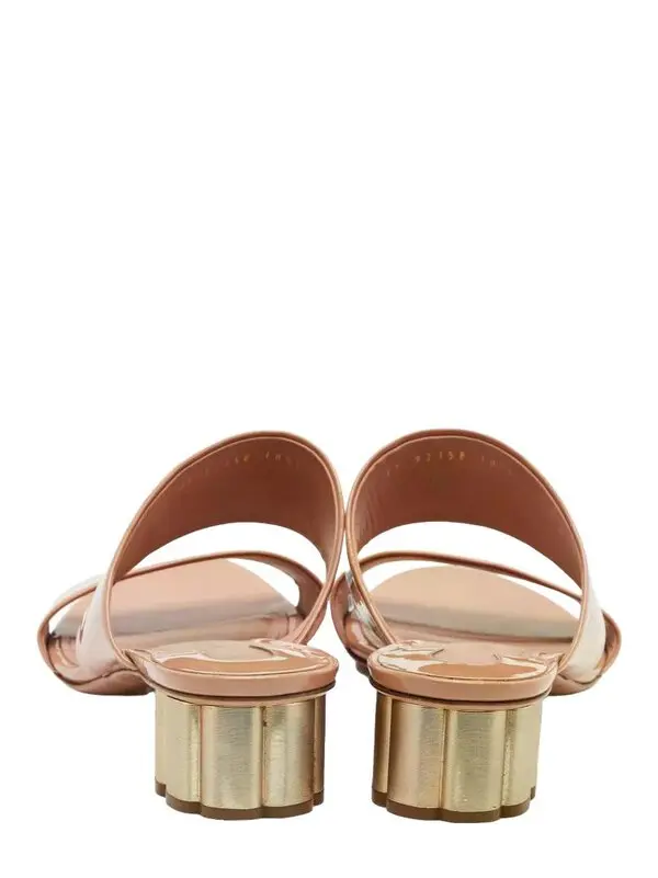 FERRAGAMO Dual-strap Flower-heel Sandals - Brown