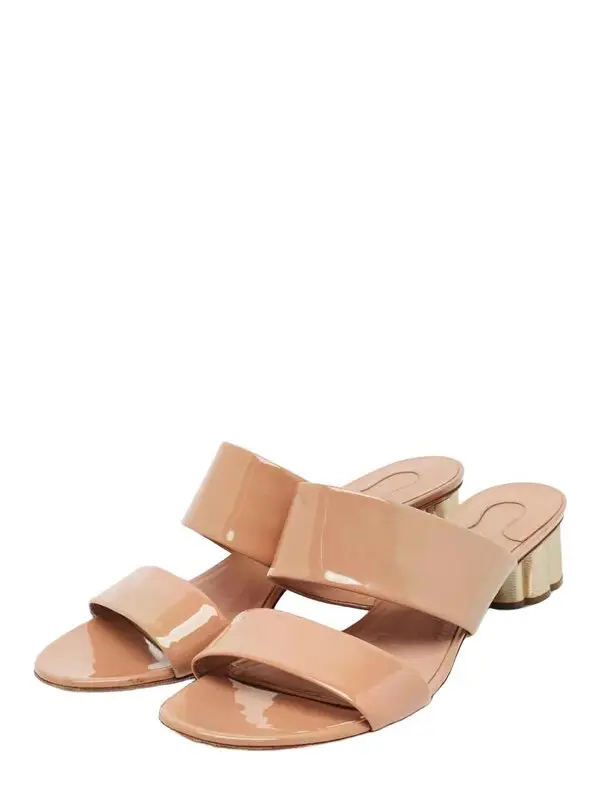 FERRAGAMO Dual-strap Flower-heel Sandals - Brown