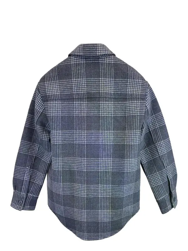 REFORMATION Plaid Print Wool Jacket - Blue
