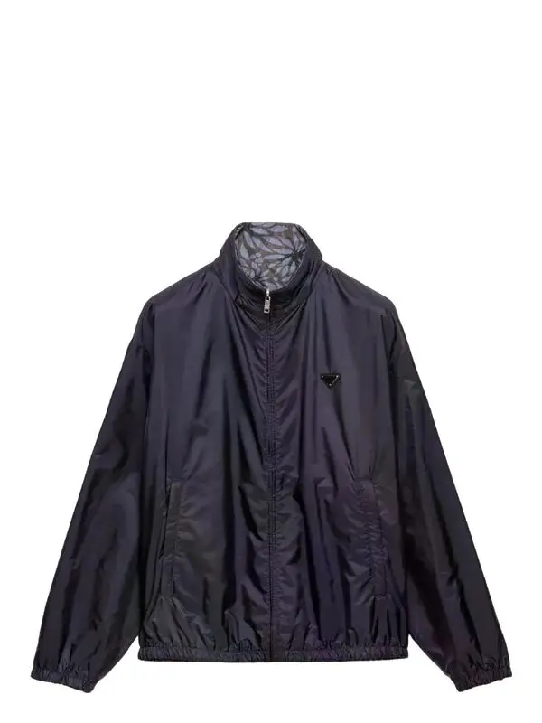 Prada Reversible Re-nylon Jacket With Floral Print - Blue