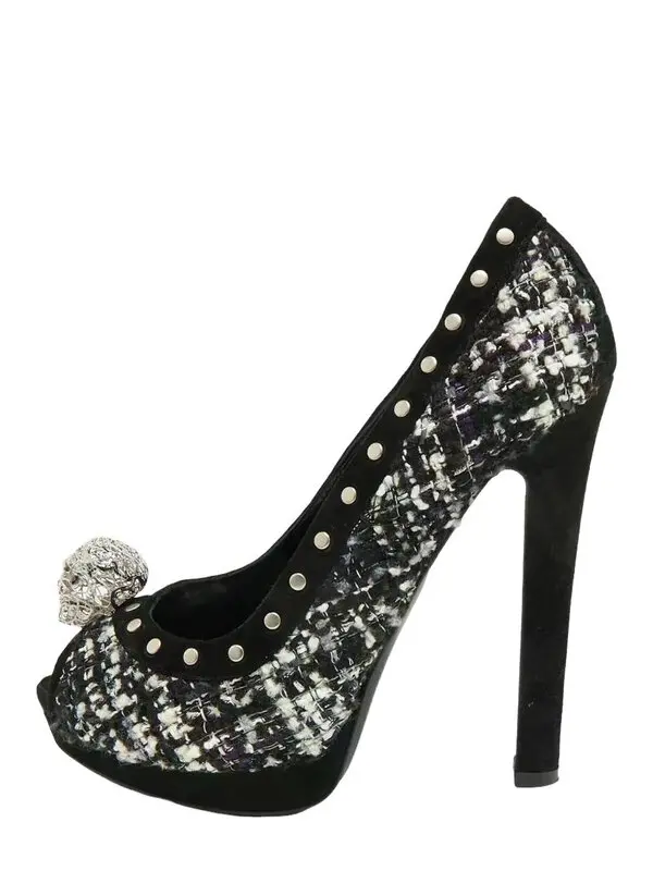 Alexander McQueen Skull Peep-toe Pumps - Black