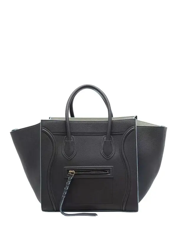 Celine Medium Leather Luggage Tote Bag - Grey