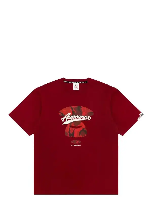 AAPE BY *A BATHING APE Moonface-print Cotton T-shirt - Red