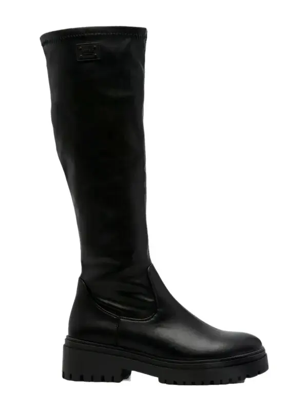 MEXX Logo Plaque Lug Sole Boots - Black