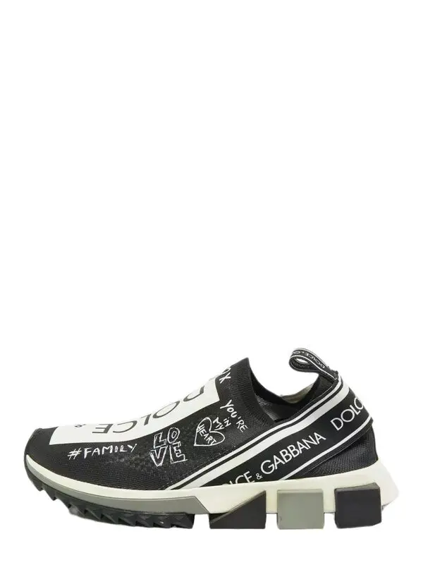 Dolce & Gabbana Sorrento Slip-on Sneakers With Logo Lettering - Black