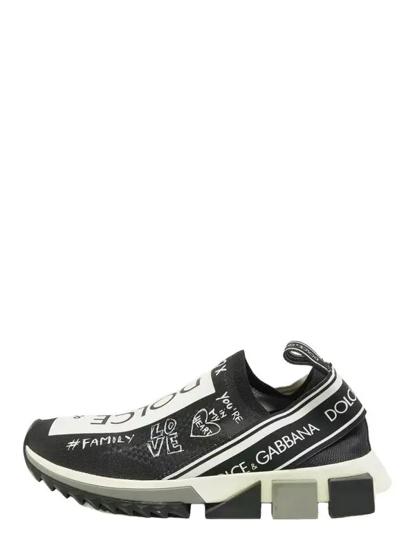 Dolce & Gabbana Sorrento Slip-on Sneakers With Logo Lettering - Black