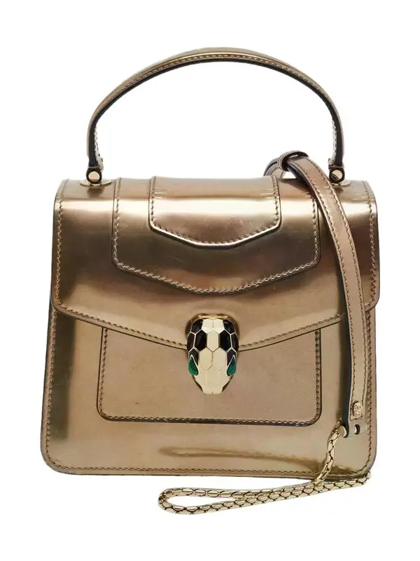 BVLGARI Serpenti Forever Leather Tote Bag - Brown