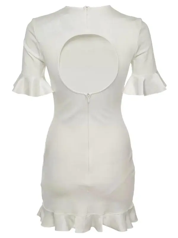 David Koma Ruffled Cut-out Midi Dress - White