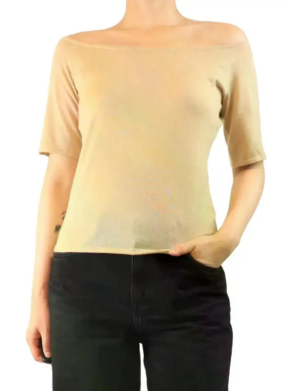 Ralph Lauren Beige Off-shoulder Knit Top - Neutrals