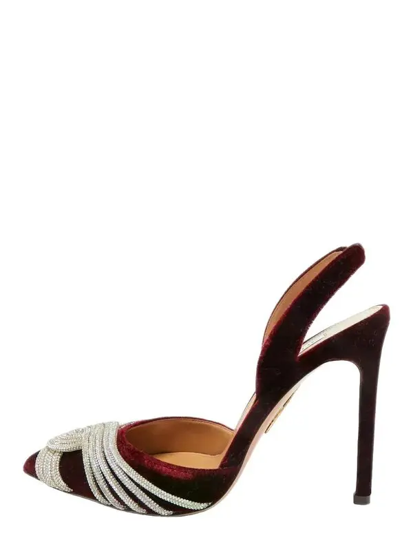 AQUAZZURA Gatsby Embellished Slingback Pumps - Red